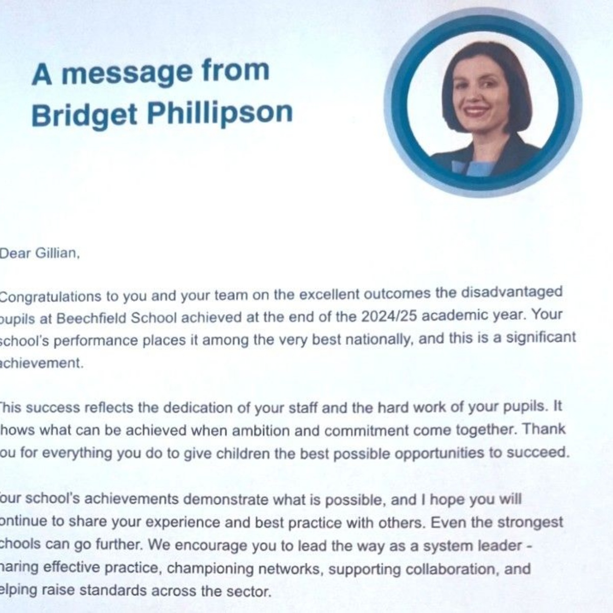 Inclusive Multi Academy Trust - Recognition from Bridget Phillipson for ...